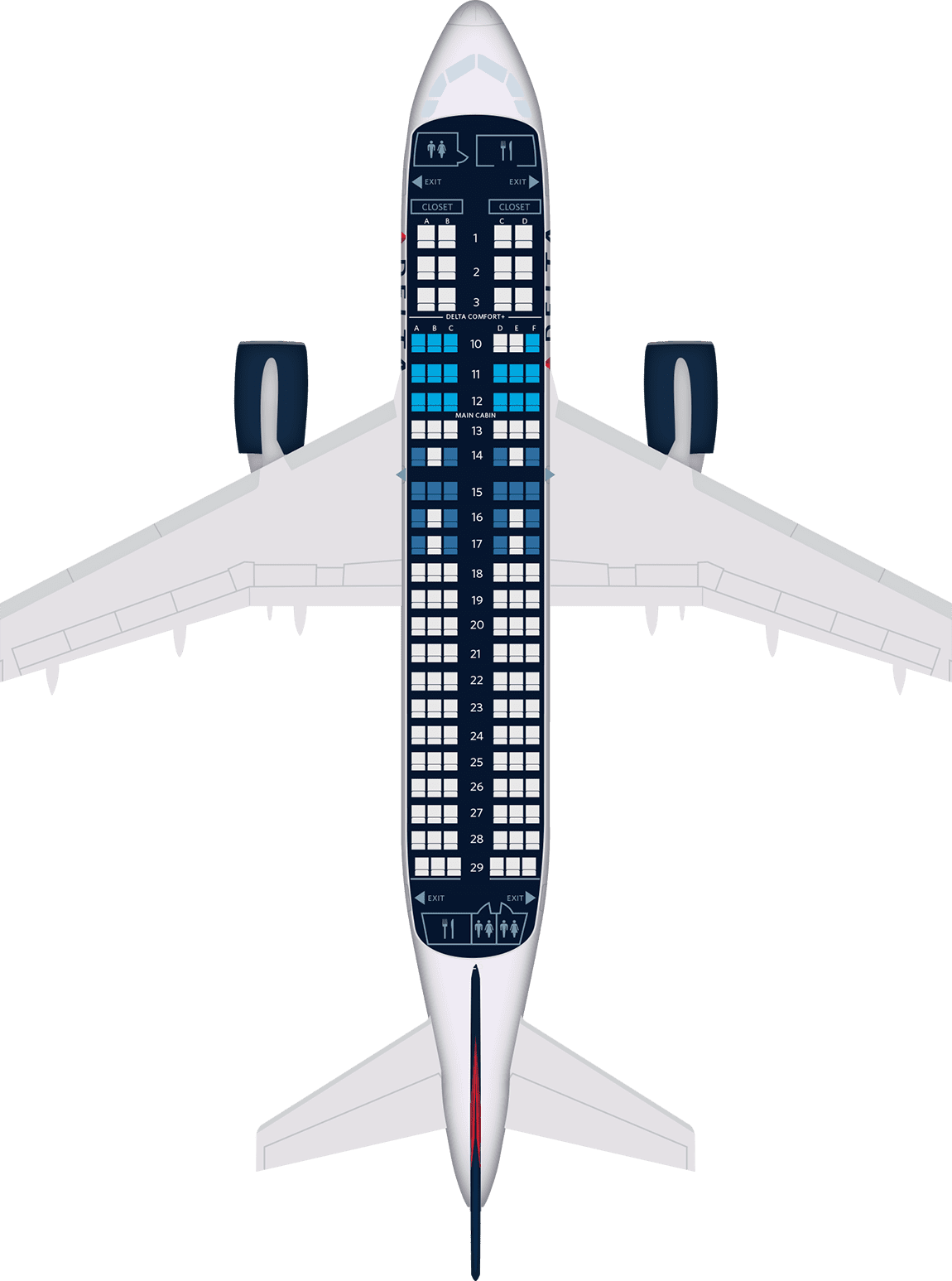 Airbus A319 Seat Maps Specs Amenities Delta Air Lines