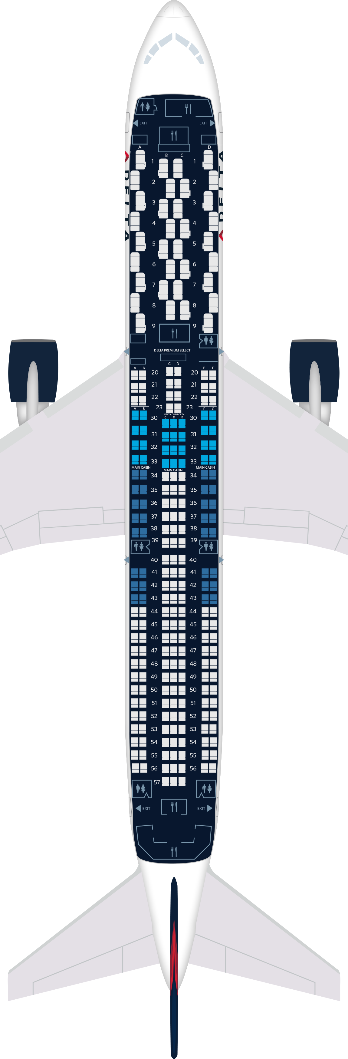 Boeing 767 400ER Aircraft Seat Maps Specs Amenities Delta Air Lines