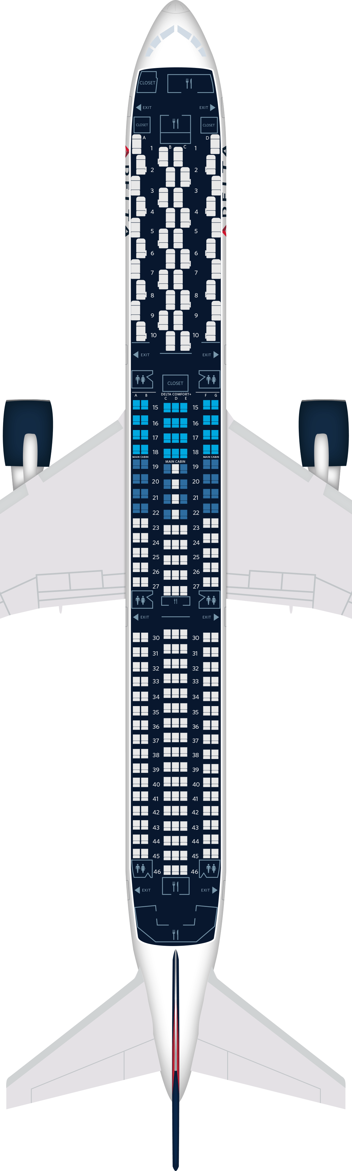 Delta 767 400 Seat Map Map Pasco County