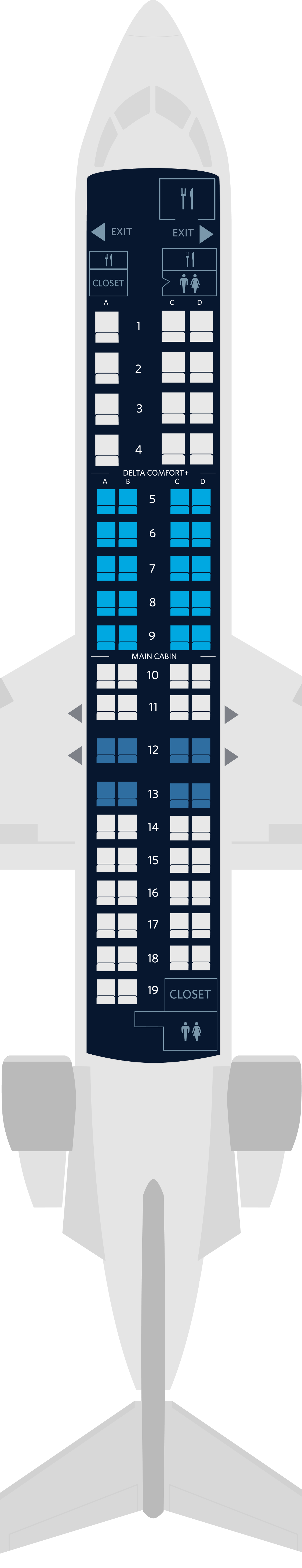 Bombardier CRJ 900 Seat Maps Specs Amenities Delta Air Lines